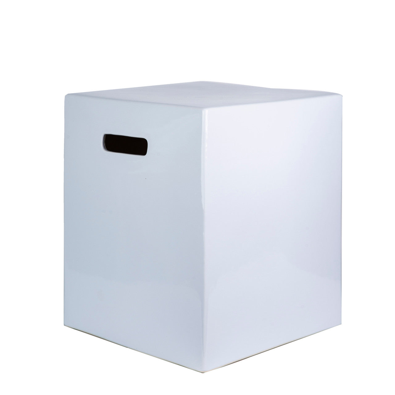 Hampton Square Garden Stool White Steph Musur Designs